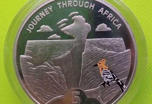 Серебряная монета "Водопад" 2006 Малави 5 квача