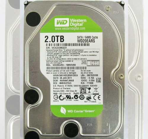 Жесткий диск 2 Тб Western Digital WD20ears 3,5"