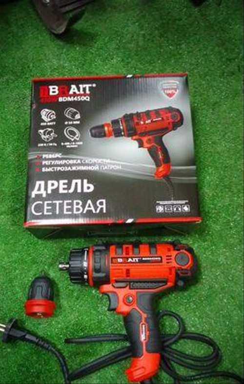 Дрель-шуруповерт сетевая Brait bdm450q быстросъем