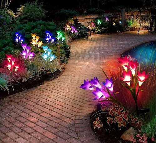 Садовый светильник фонарь на солнечных батарейках
