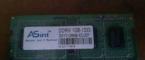 Модуль памяти asint ddr3 1gb 1333 ssy3128m8-edjef