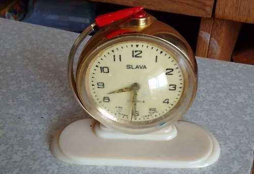 Часы будильник слава СССР глобус ракета