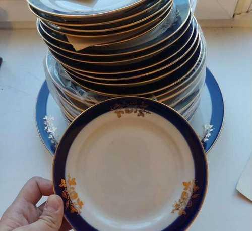 Дулево кобальт фарфор набор тарелок