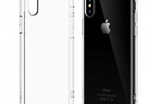 Прозрачный силиконовый чехол на iPhone X