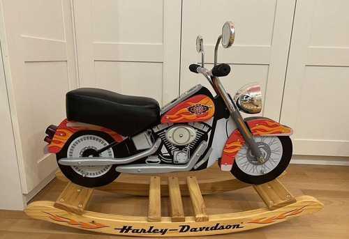 Детская качалка мотоцикл harley davidson