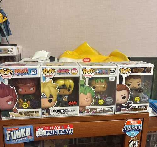 Funko pop zoro, boruto,might guy