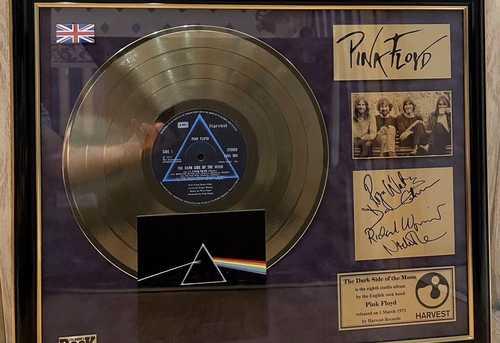 Pink Floyd золотой винил в раме готовый подарок