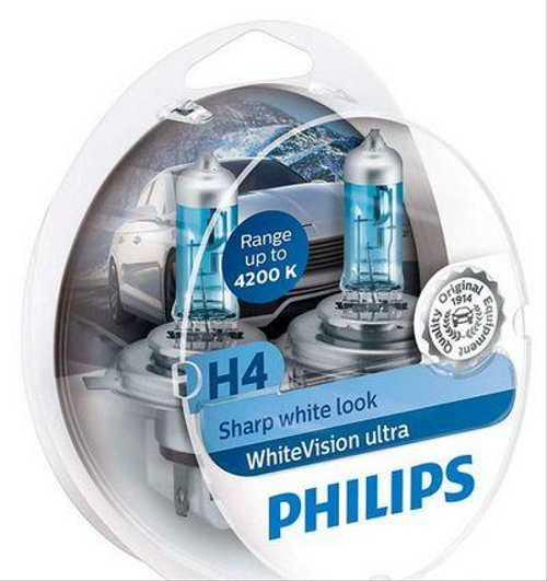 Автолампа philips H4 12V 60/55W P43t White Vision