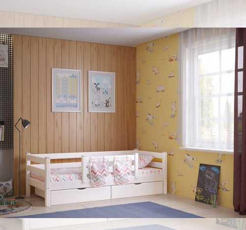 Кровать детская с бортиком из дерева Соня-4