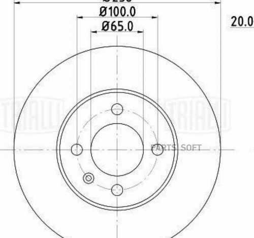 Диск торм. для а/м VW Golf III 91/Polo 93- перед. d256 DF 150005,DF150005,trialli