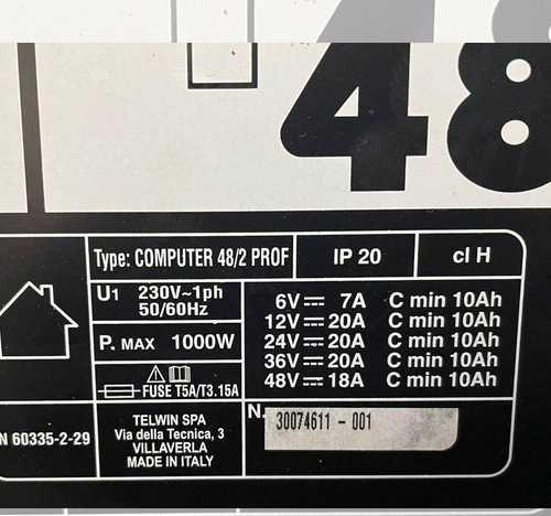 Зарядное устройство Telwin computer 48/2 prof