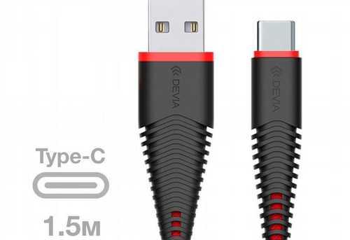 Кабель Devia Fish 1 USB-C Cable - Red (1.5M, 2.4A)