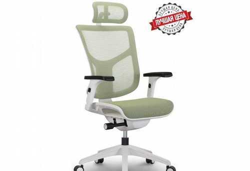 Офисное кресло белое Expert Vista зеленая сетка