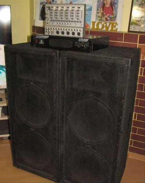 Колонки 2000W DAS Celestion 2х15" Усилитель Микшер