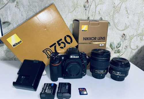 Фотоаппарат Nikon D750 + 2 объектива