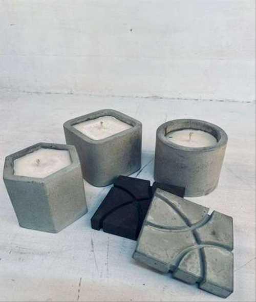 Подсвечник из бетона декор костер