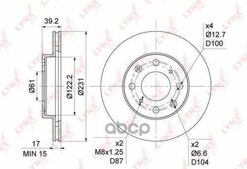 Диск тормозной honda jazz 02- передний вент.D 2