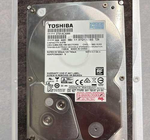 Жесткий диск 3,5" Toshiba 3Tb