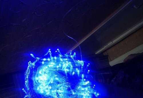 Гирлянда 100 м, 500 светодиодов, синий цвет