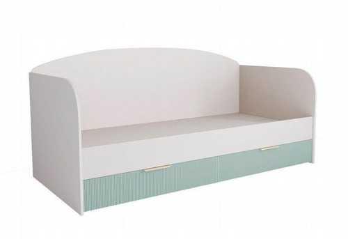 Кровать с ящиками дкд 2000.1 Лавис (Белый софт/Зел