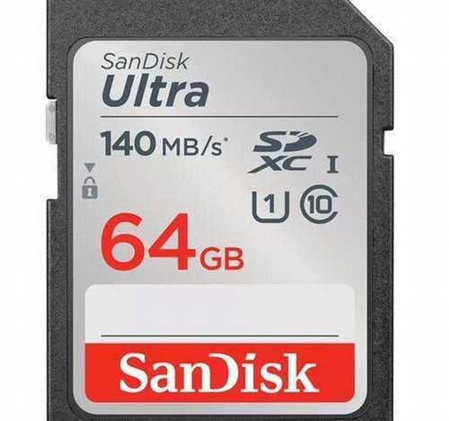 Карта памяти SanDisk Ultra sdxc 64GB UHS-I W140MB