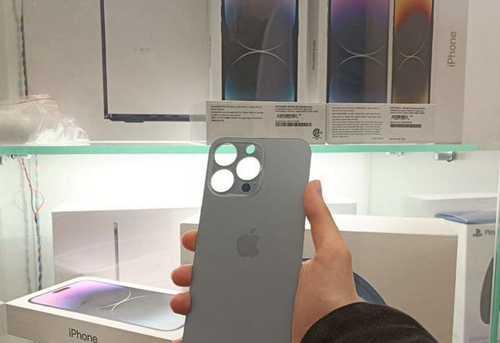Заднее стекло на iPhone 13 Pro (голубой) Big Hole