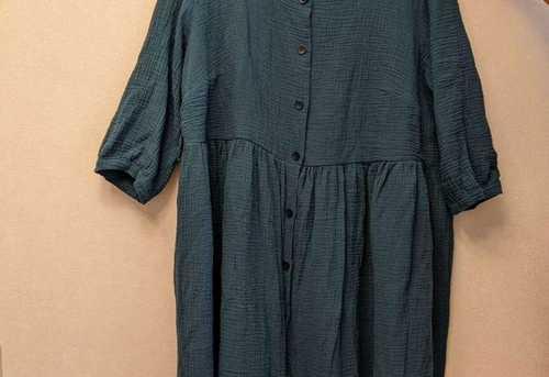 Новое муслиновое платье ручная работа, размер 60+