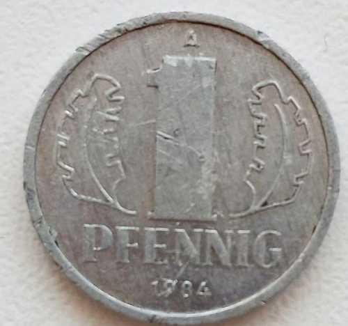 Монета 1 pfennig