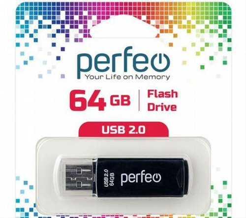 Флешка 64Gb USB 2.0, Perfeo C06, черный