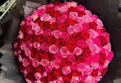 Цветы букеты с доставкой, 101 роза красная эквадор