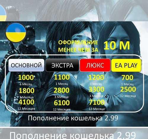 Подписка Playstation Plus Украина