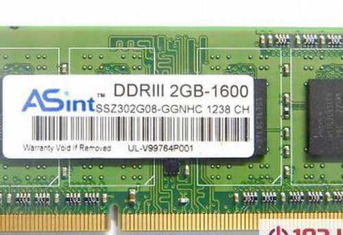 Оперативная память sodimm ASint DDR3 2GB-1600MHz