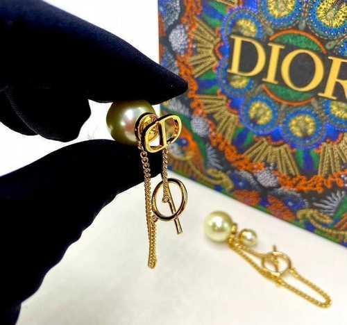 Золотые Серьги Dior