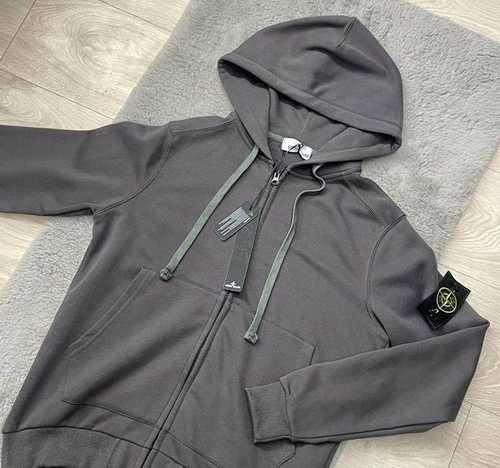 Зип-худи Stone Island серого цвета