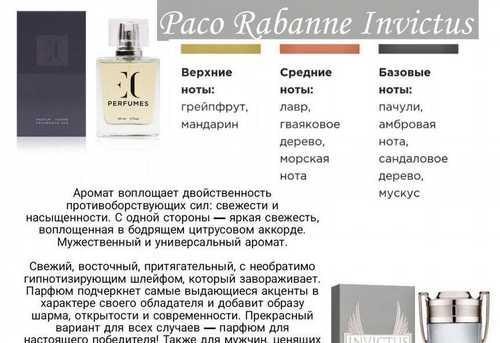 Духи мужские invictus paco rabanne