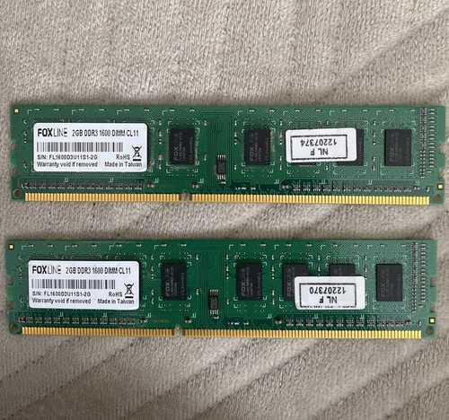 Оперативная память ddr3 2 gb 1600