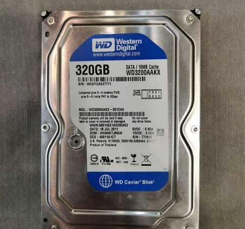 Жесткий диск Western Digital 320 Gb, 3,5