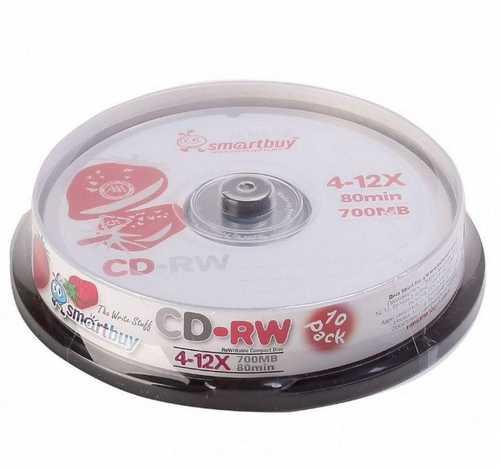 Оптический диск SMART BUY CD-RW 12x cake (по10)