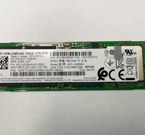 Накопитель ssd m2 Samsung 256gb