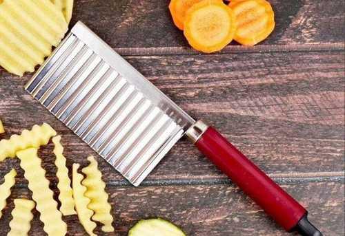 Кухонный волнистый нож для фигурной нарезки овощей