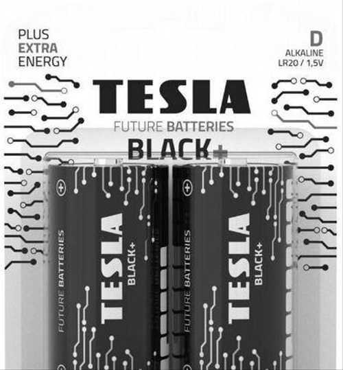Батарейки Tesla Black D+ Alkaline D LR20 блистер