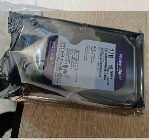 Жесткий диск WD Purple WD10purz, 1тб, HDD, SATA II