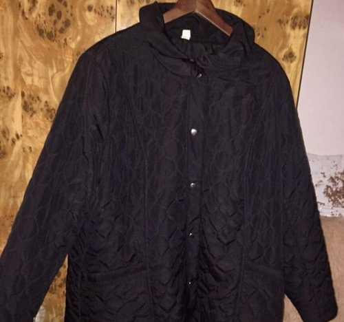 Куртка стеганая тонкая 56-58 размер черная