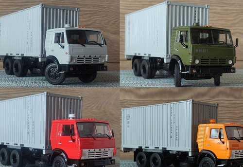 Камаз 53212 контейнеровоз, серый контейнер, 1/43