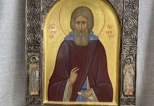 Икона преподобного Сергия Радонежского в окладе
