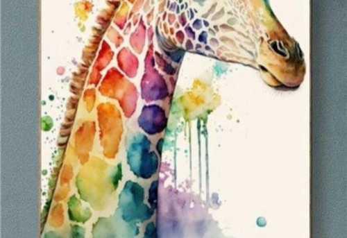 Картина маслом жираф Премиум холст