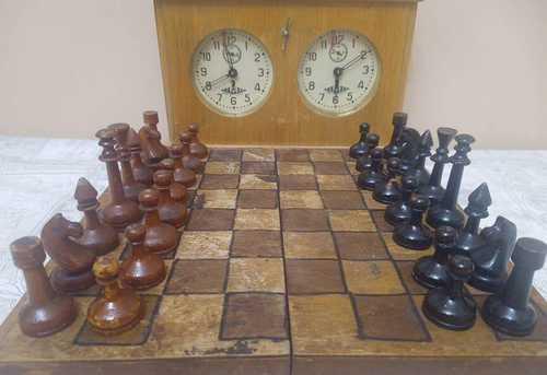 Шахматы деревянные старинные до военные, нач. века