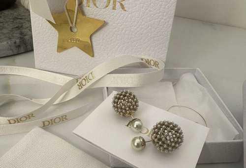 Серьги dior оригинал новые комплект бутика