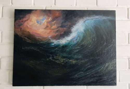 Картина маслом море "Идеальный шторм"