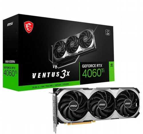 Видеокарта MSI RTX4060Ti ventus 3X E 8GB gddr6 128bit 3xDP hdmi 3FAN RTL